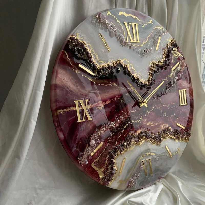Maroon Epoxy Wall Clock - BuildHUB