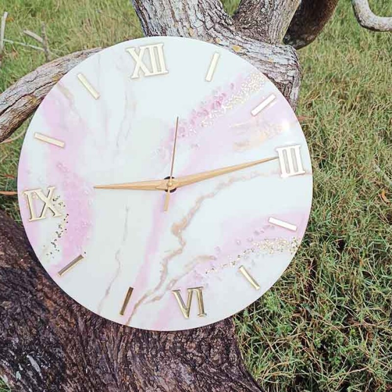 Abstract Pink Epoxy Wall Clock - BuildHUB