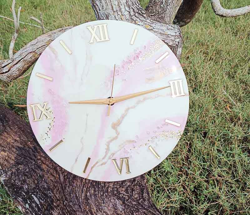 Abstract Pink Epoxy Wall Clock - BuildHUB