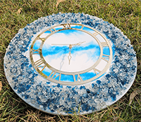 Handmade Blue Marble Effect Resin Clock - Buildhub