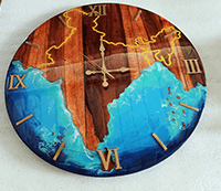 Indian Map Embellished Resin Clock - BuildHUB