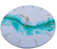 Wooden Blue Handcrafted Epoxy Resin Clock - BuildHUB