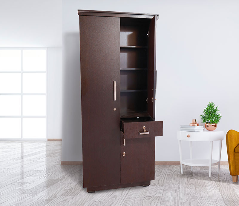 Matchwell 2-door Wardrobe with Dressing Table Black - Buildhub