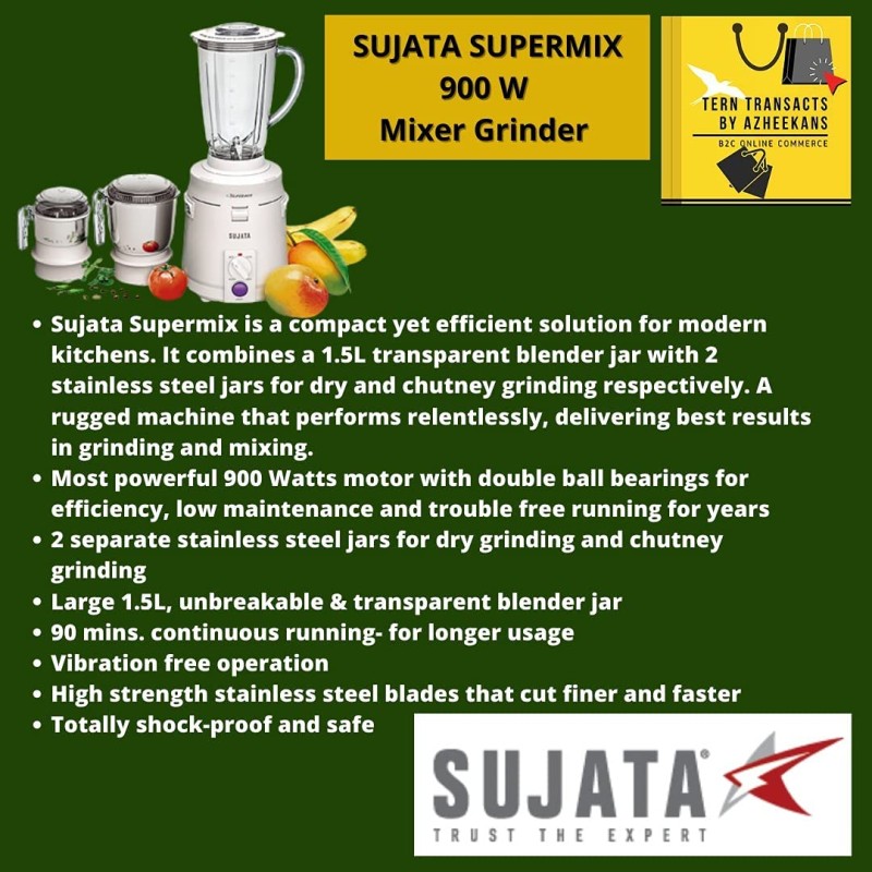 Sujata Supermix 3 Jar Mixer Grinder - BuildHUB