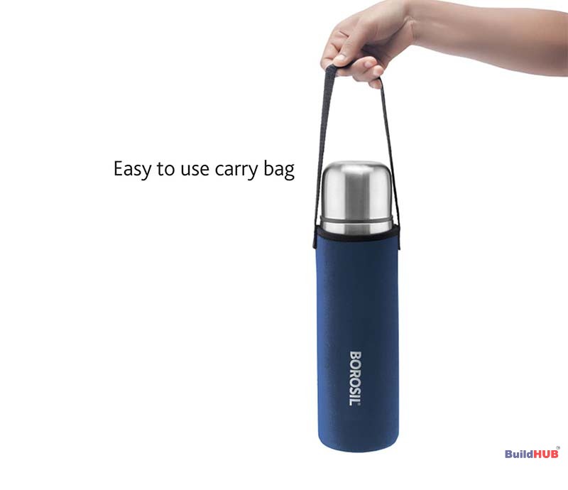 Borosil Vacuum Flask Thermo 1000ML, Blue - Buildhub