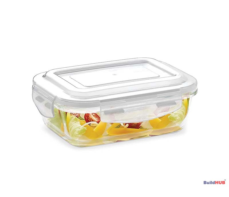 Borosil KLIP-N-Store Rectangle 640ML||BOROSIL Storage Container - BuildHUB