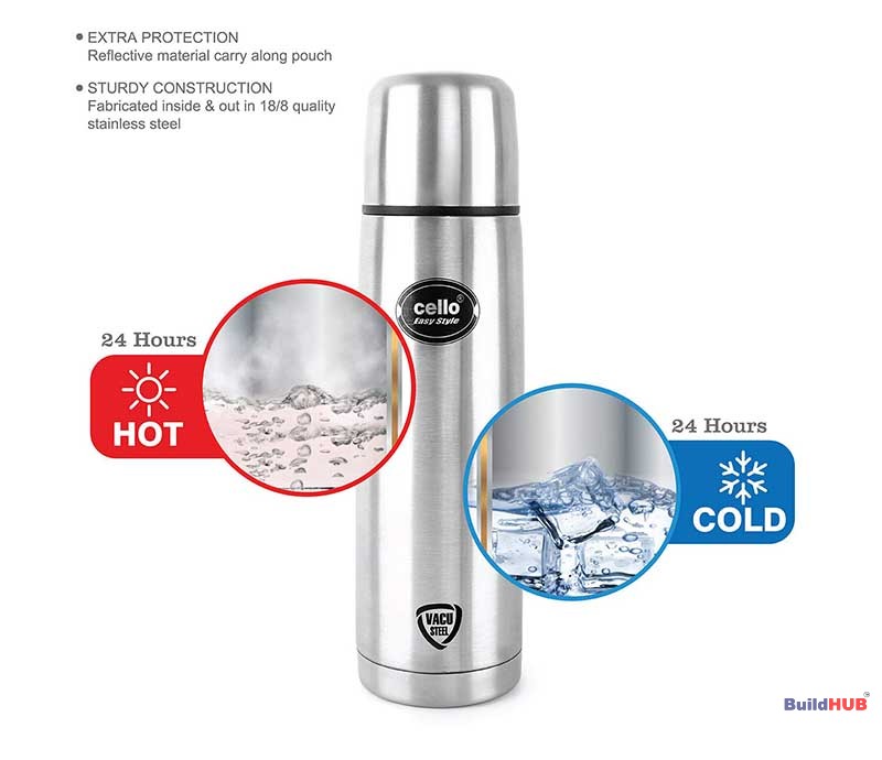 Cello Easy Style Stainless Steel Flask 750ML - Buildhub