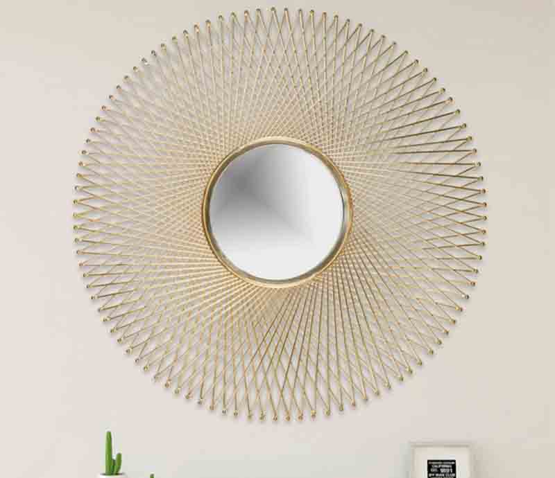 Golden Wire Metal Wall Mirror HT - BuildHUB