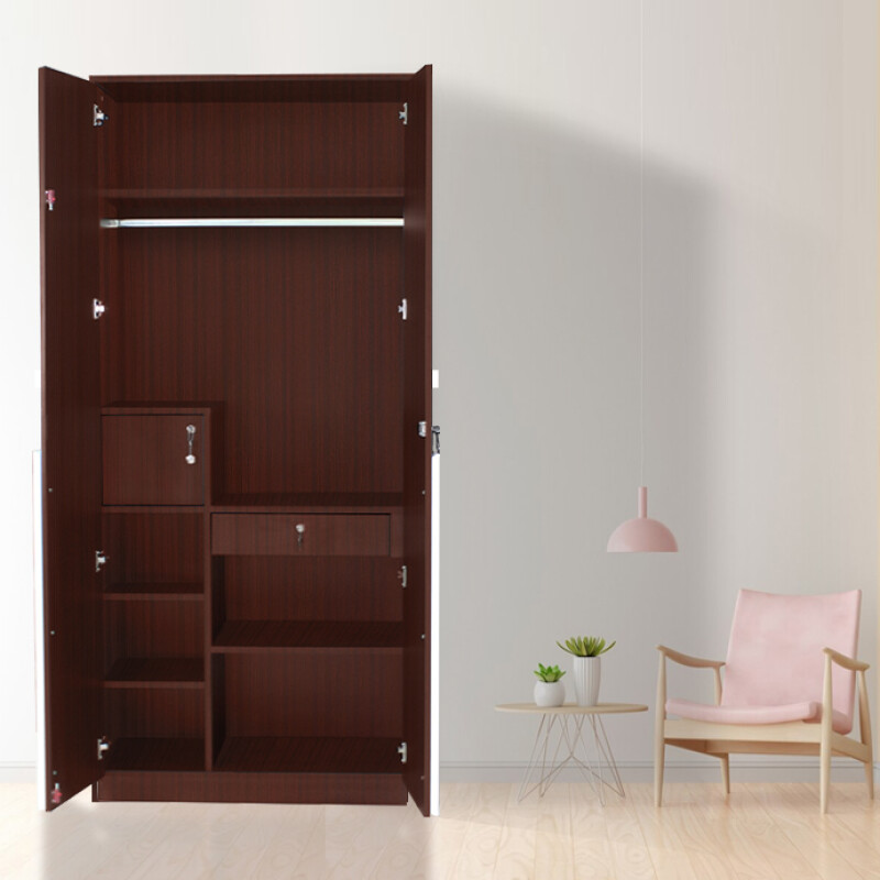 Engineering Wood 2 Door Wardrobe in Mahagony - Buildhub