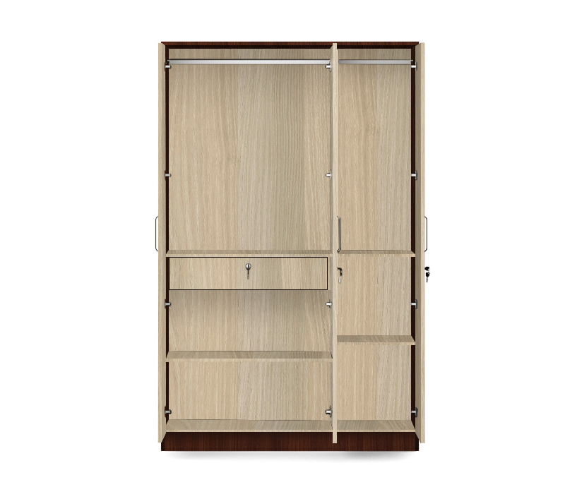 BHF 3 Door Wardrobe in Hiland Pine & Moldau Akazie Finish - BuildHUB