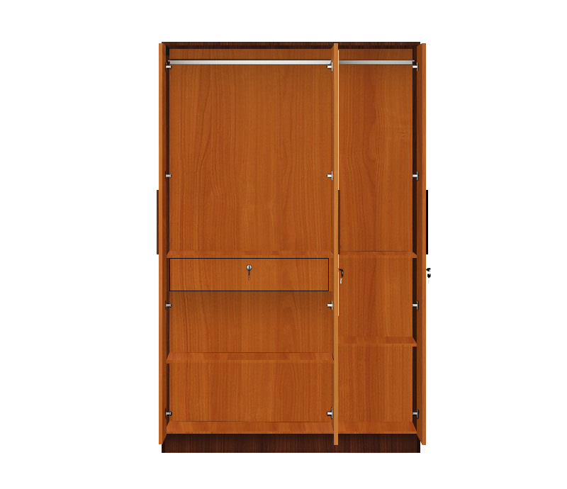 BHF 3 Door Wardrobe in Classic Planked Walnut & Oxford Cherry Finish ...